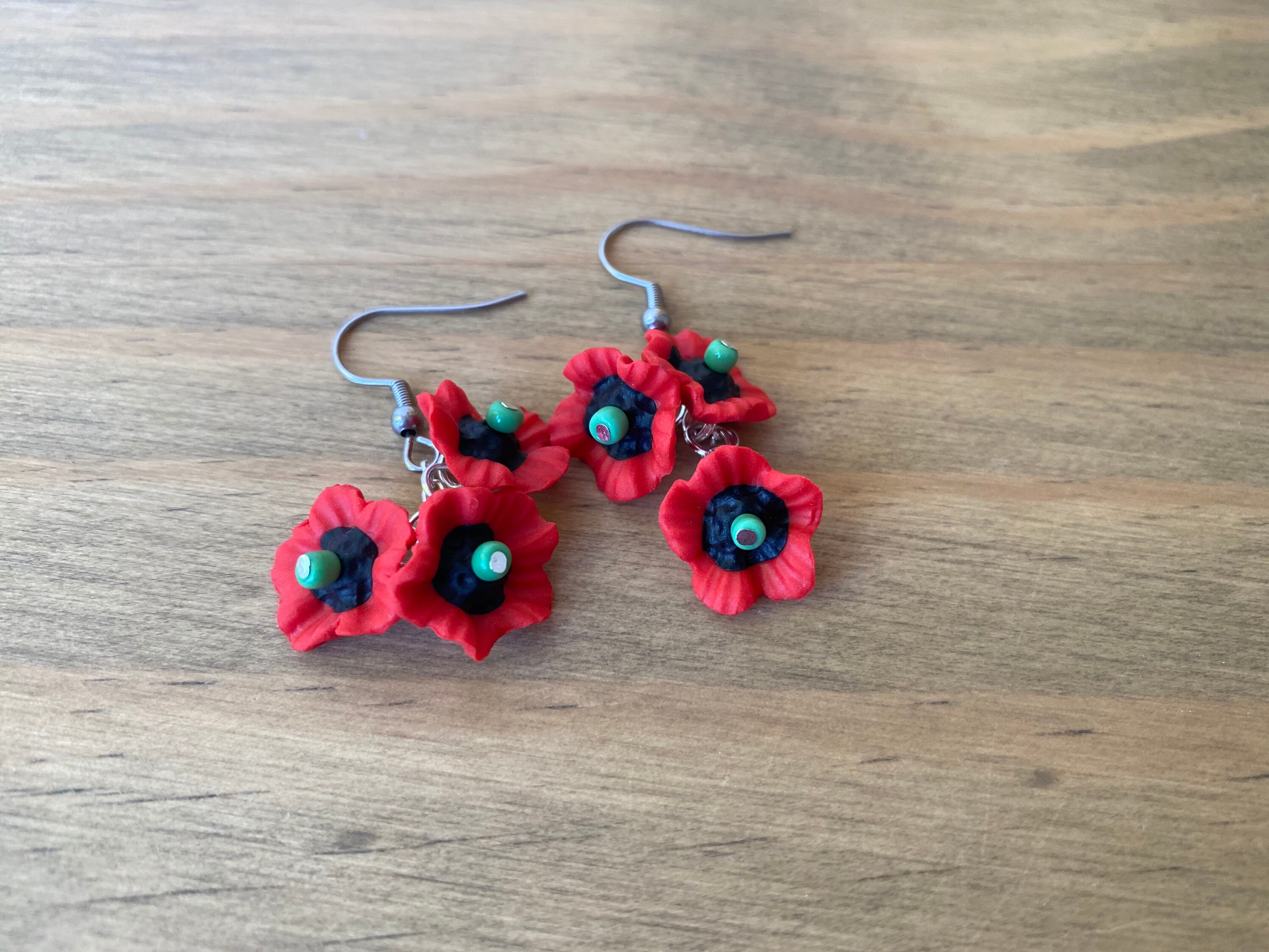 Red Poppy Earring Poppy Earrings Women Earrings Poppy | Etsy