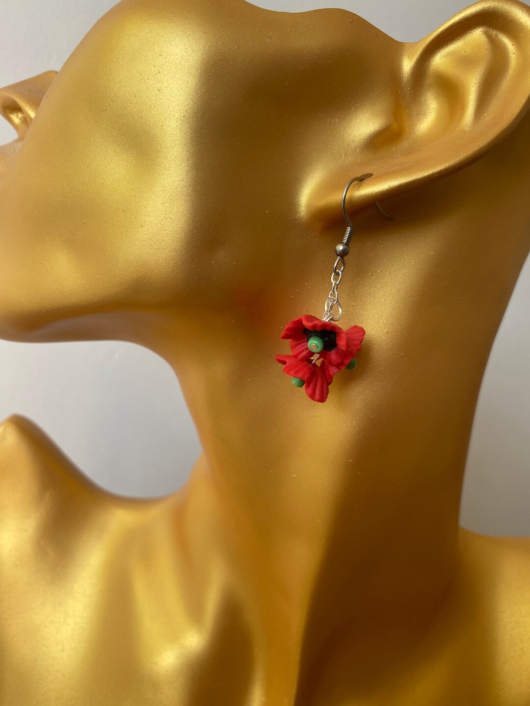 Red Poppy Earring, Poppy Earrings, Women Earrings, Poppy, Poppies ...