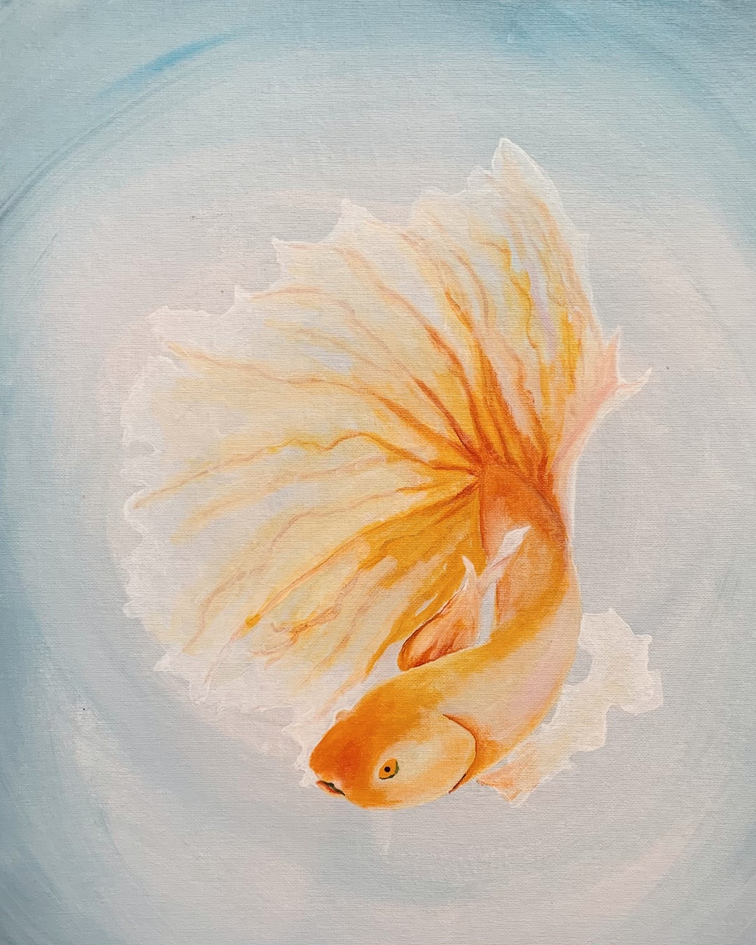 Betta Fish Acrylic Painting on Canvas Panel - Etsy