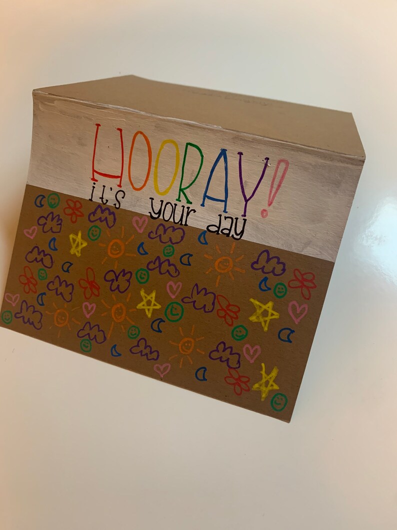 Hooray It’s Your Day Handpainted Birthday Card - Etsy