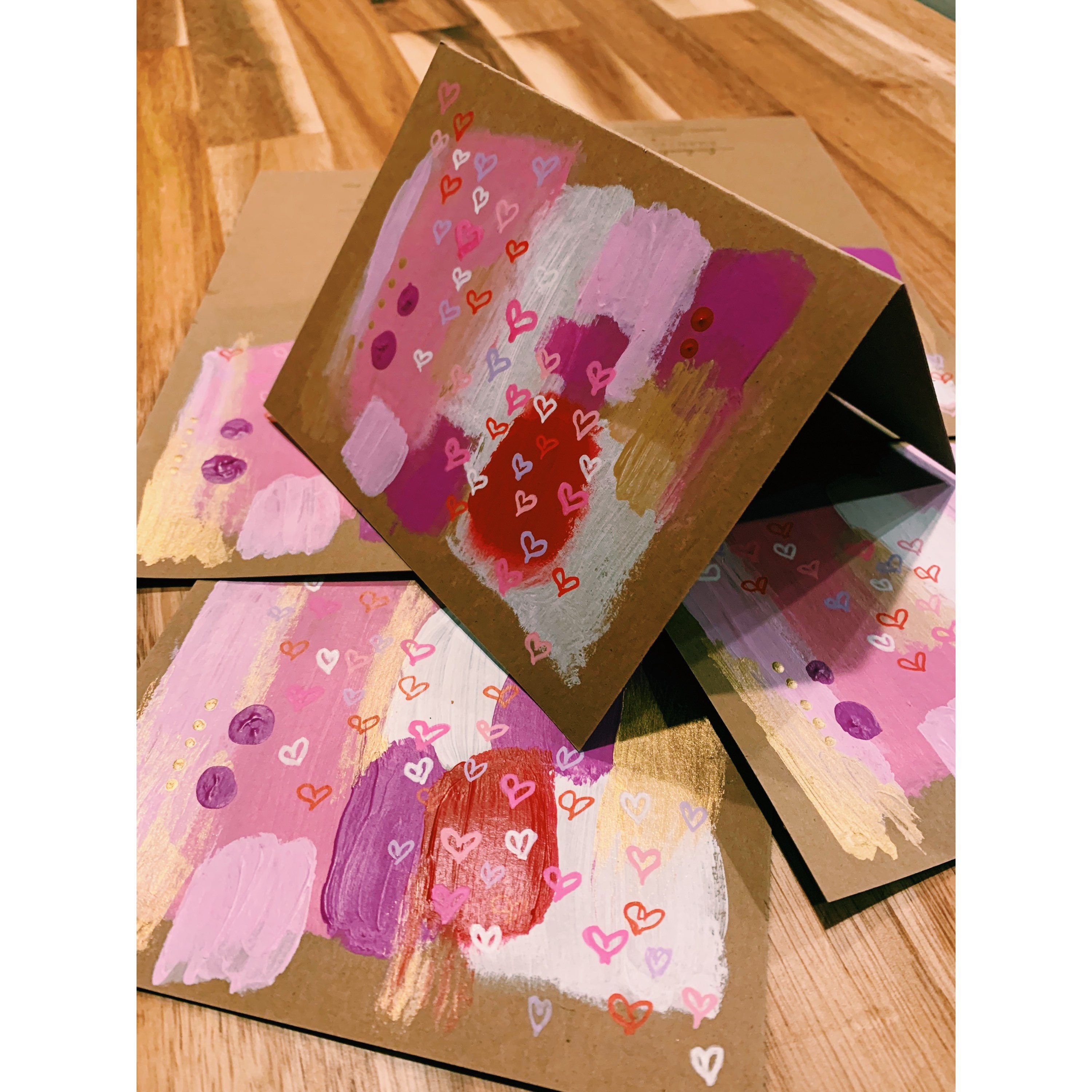 Hand Painted Valentines Day Card - Etsy