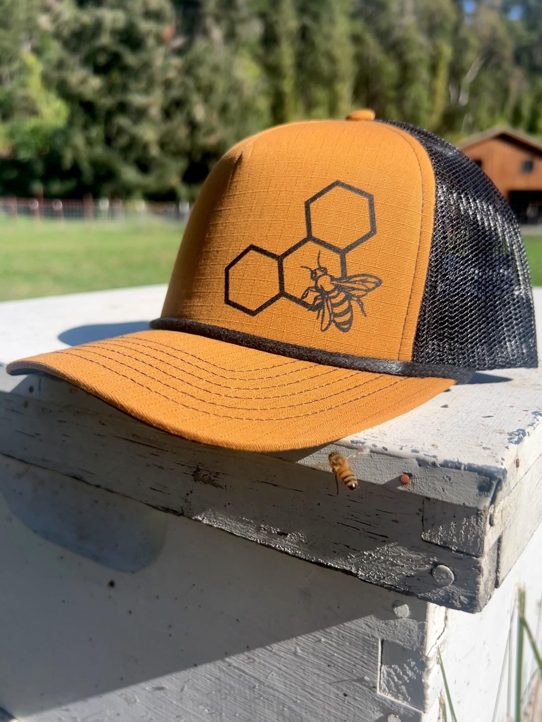 Honey Bee Cell Hat, Gift for Her, Gift for Him, Beekeeper Gift, Nature ...
