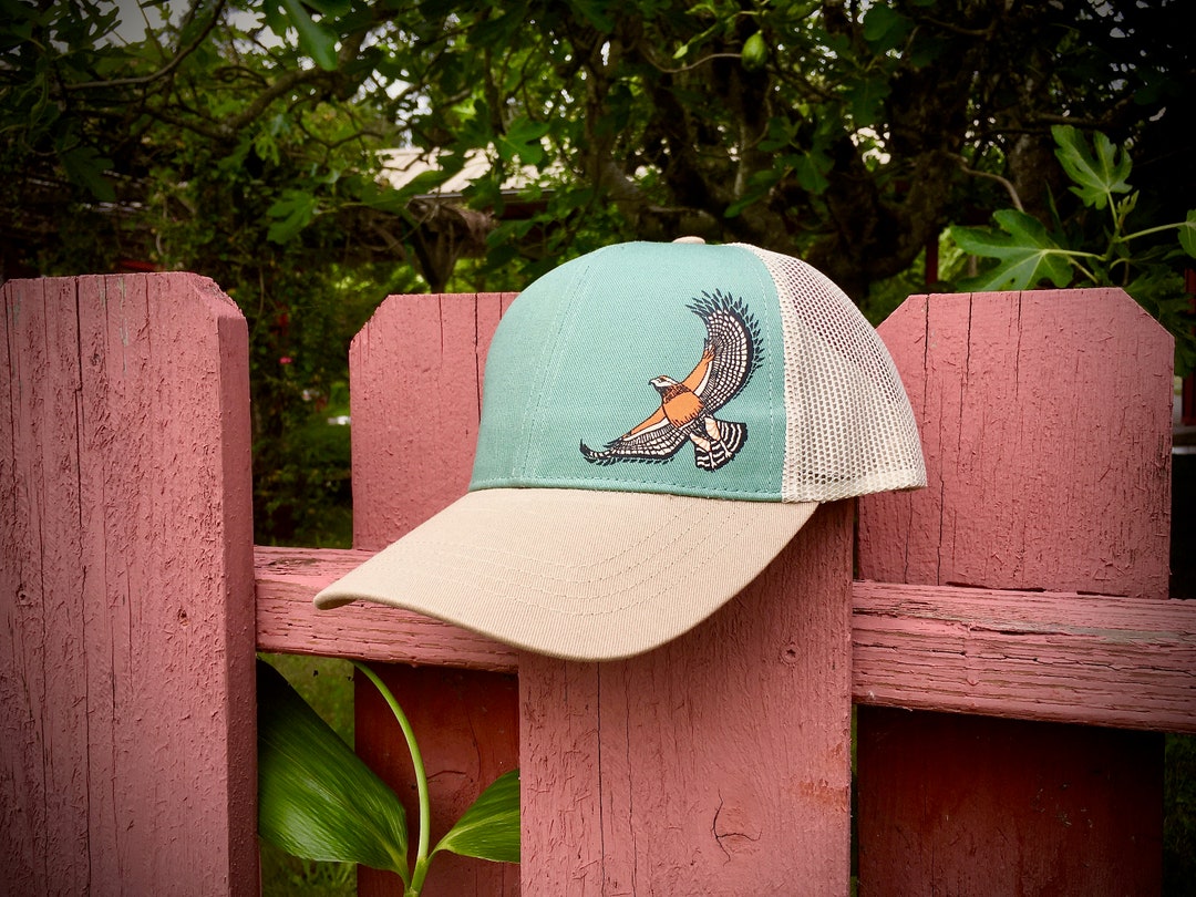 Red Shoulder Hawk Design Trucker Cap Hat Unisex Cotton and - Etsy