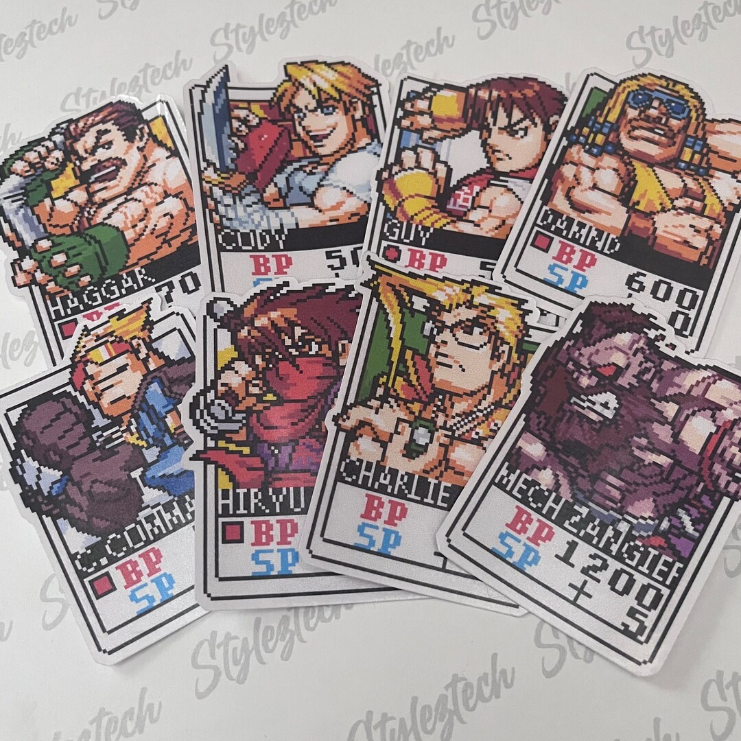 Street Fighter 2 | Card Fighters - Set 6 | Vinyl Stickers | Laptop 