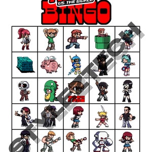 Scott Pilgrim Bingo Game - Scott Pilgrim VS. the World - Etsy