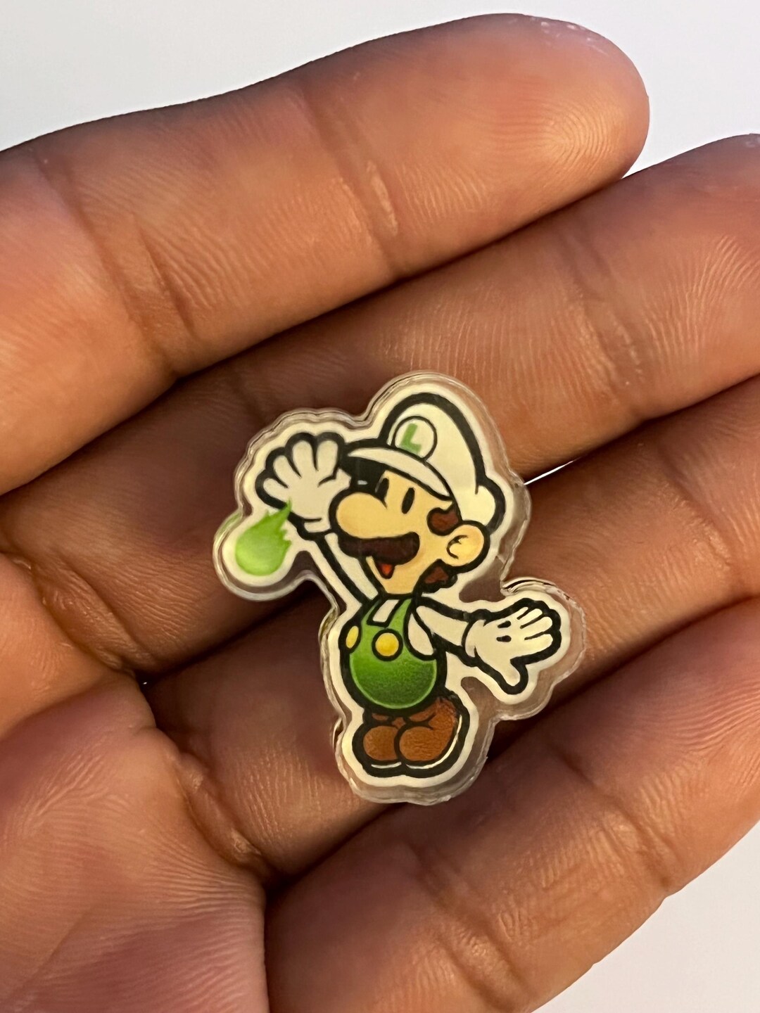 Fire Paper Luigi - Paper Mario Pin - Paper Mario Sticker - Paper Mario ...
