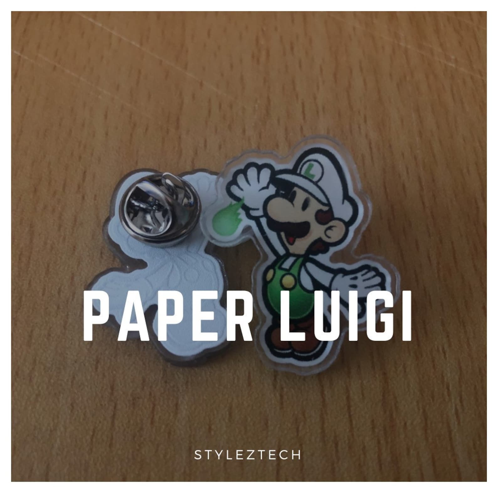 Fire Paper Luigi Paper Mario Pin | Etsy