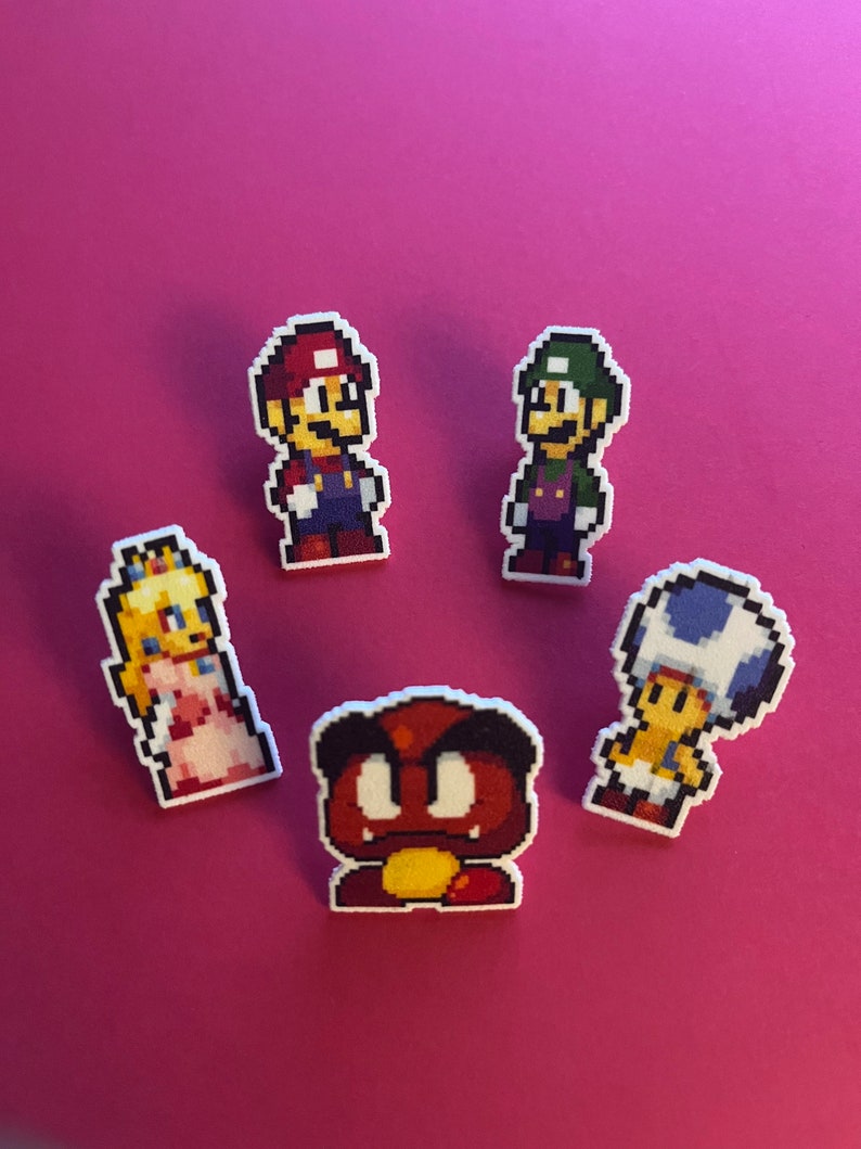 Princess Peach Pin Super Mario Lanyard Pin Gamer Pin - Etsy