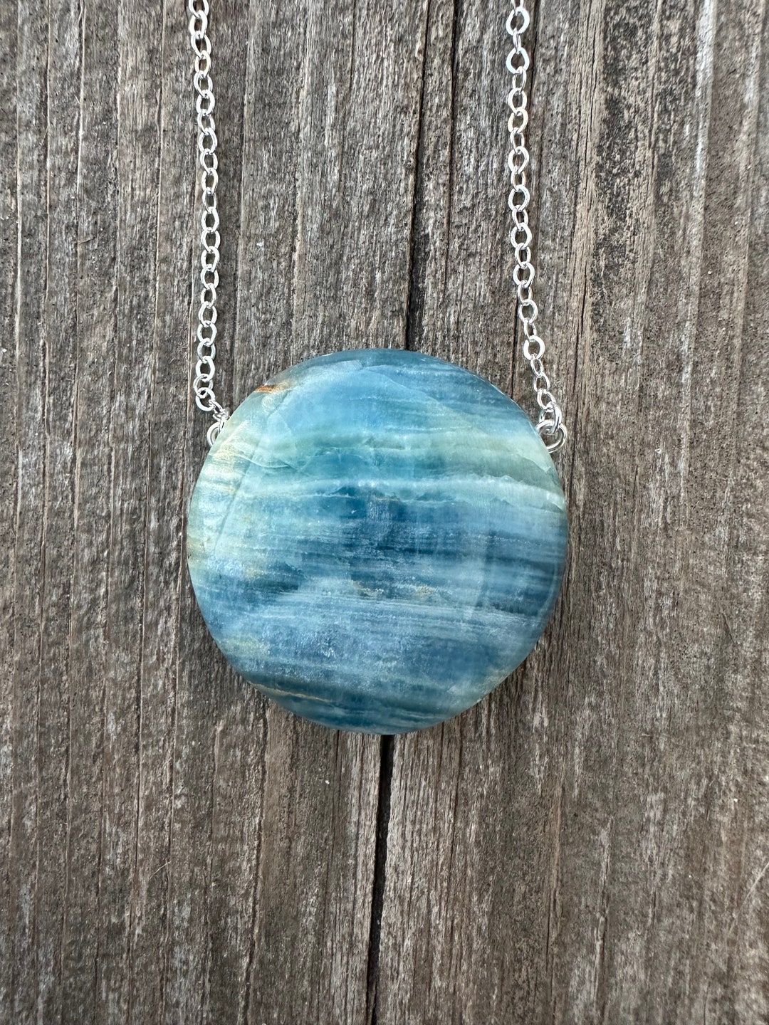 Blue Aragonite Pendant for Grounding and Past Life Regression With ...