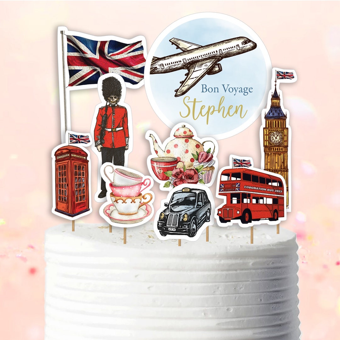 British Party Editable Toppers for Cake Tea Party Cake - Etsy