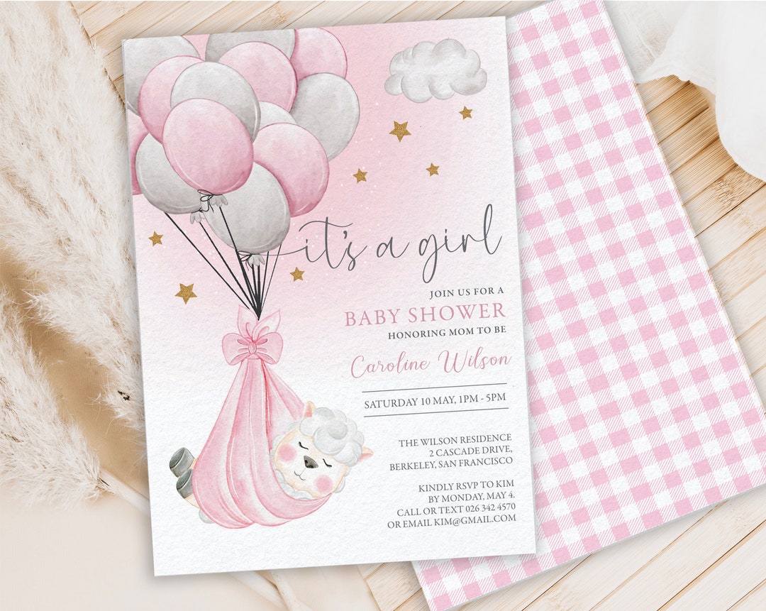 Baby Shower Girl Invitation, Its a Girl Invite for Baby Shower With ...