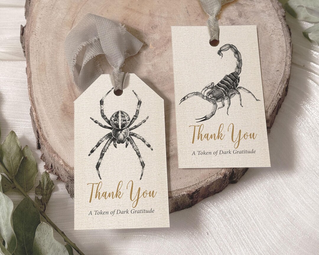 Gothic Insect Favor Tags: 8 Creepy Kinds, Spider, Beetle, 2 X 3.5 ...