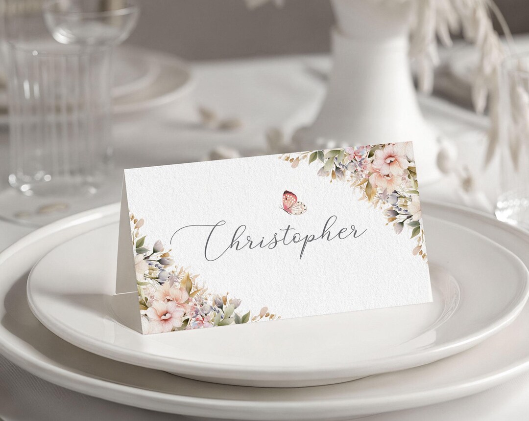Place Name / Food Tent Card, Flowers, Jane Austen Collection, 3.5x2 ...