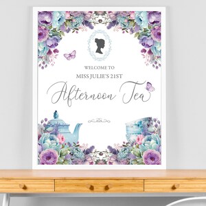 Bundle of 4 Bridgerton Afternoon Tea Blue Lilac, Invite, Cake Toppers ...