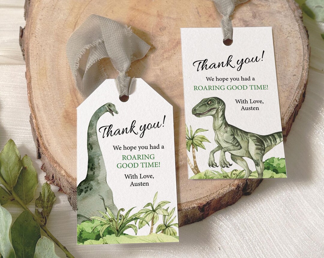 Dinosaur Favor Tags, 6 Kinds, Jurassic Birthday, Assorted Dinosaurs ...