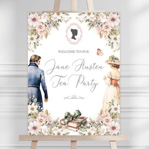 18 X 24 Jane Austen Tea Party Welcome Sign, Editable CORJL Template ...