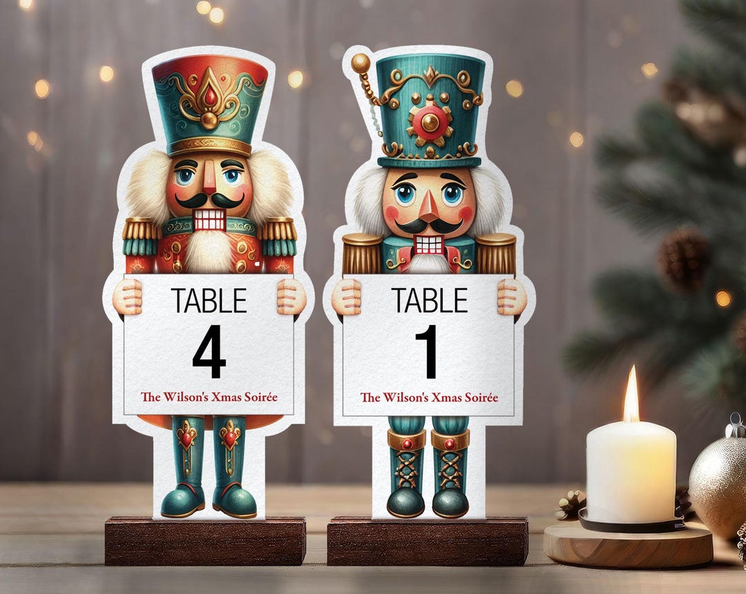 Nutcracker Cutout Table Number Cards for Xmas Event, 8.3 Inches Tall ...