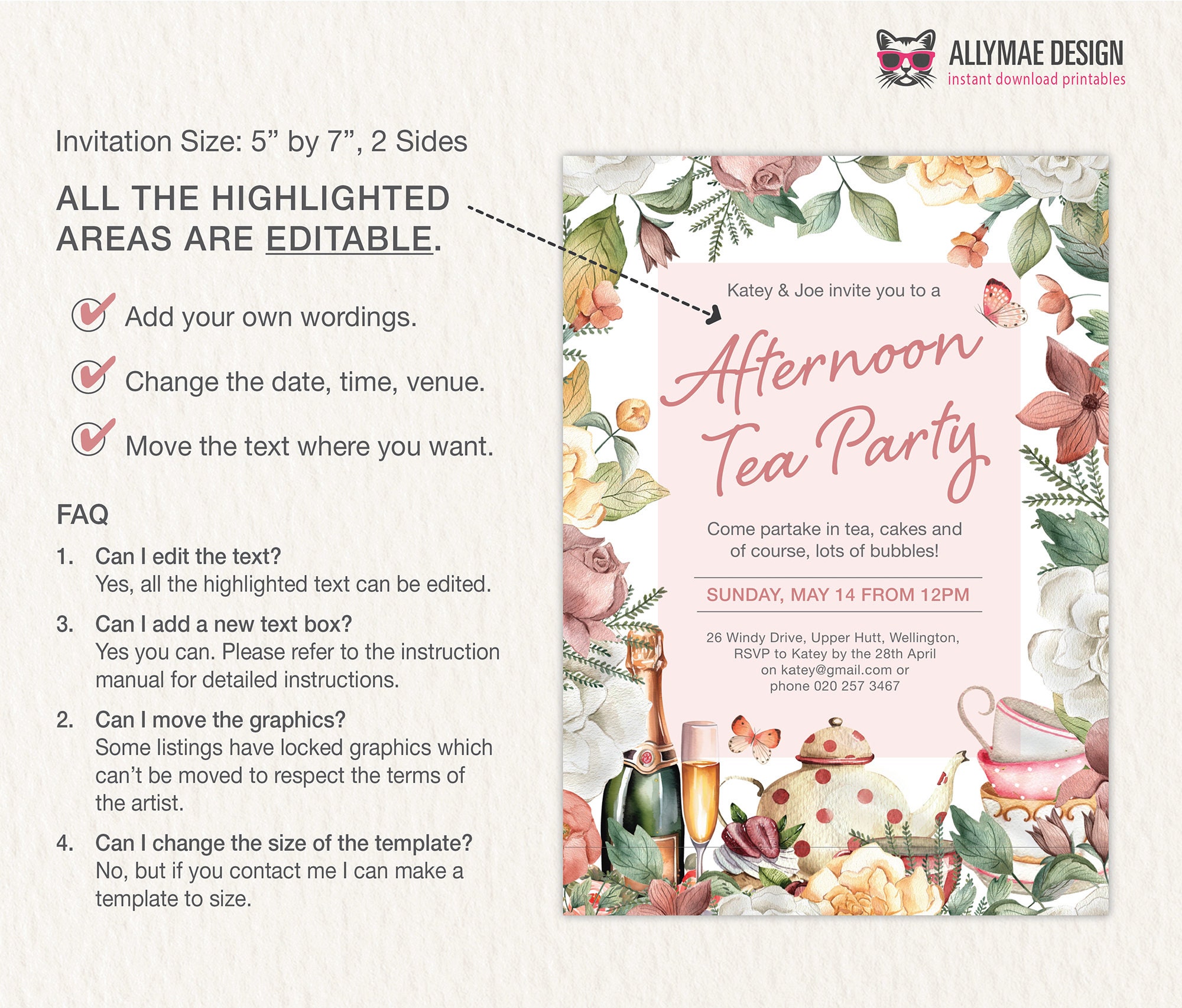 British Tea Party Invitation