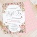 Pink High Tea Anniversary Invitation With Pretty Florals, Editable ...