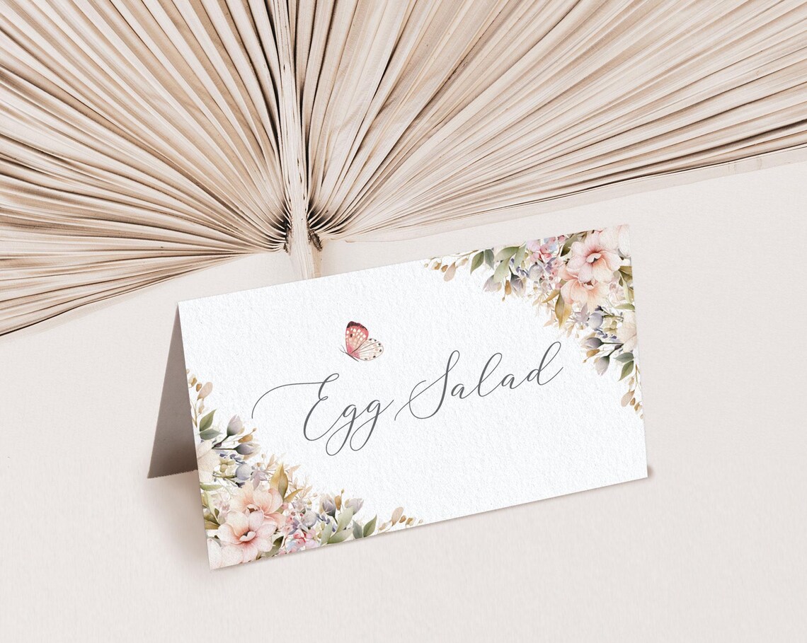 Place Name / Food Tent Card, Flowers, Jane Austen Collection, 3.5x2 ...