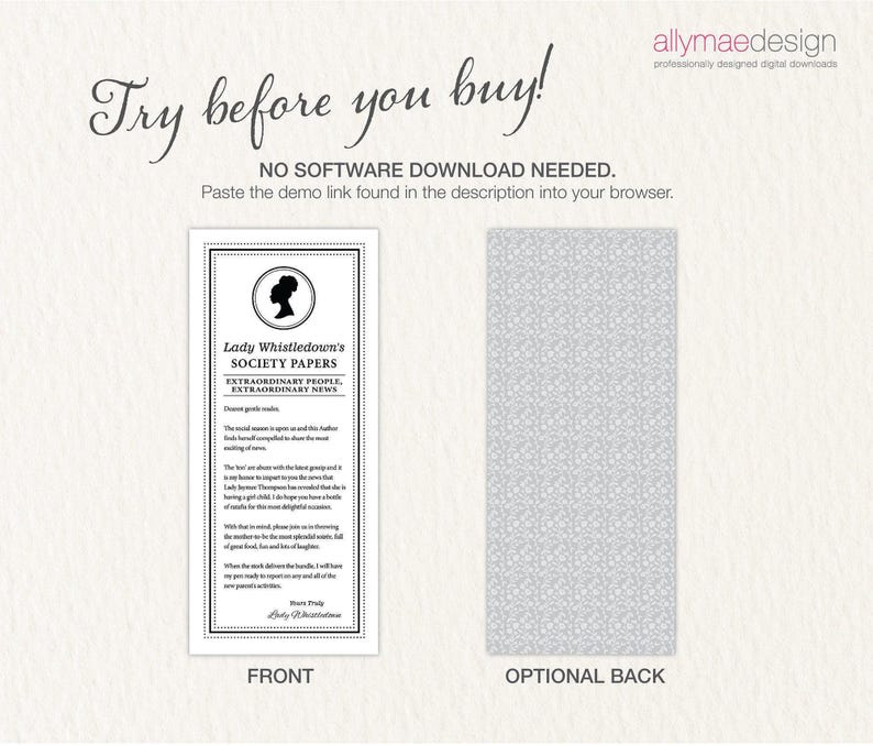 Whistledown Inspired Baby Shower Reveal Society Page, Afro Puff Cameo ...