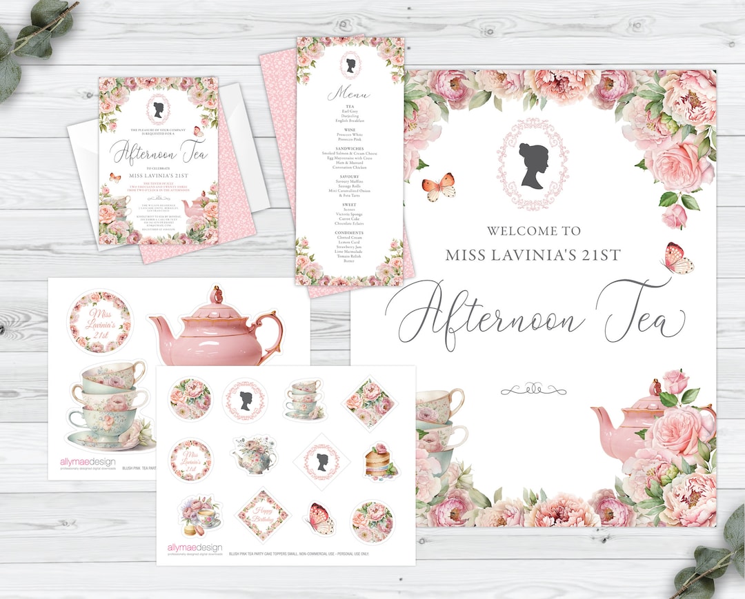 Bridgerton Afternoon Tea Bundle of 4 Blush Pink Products With Cameo ...