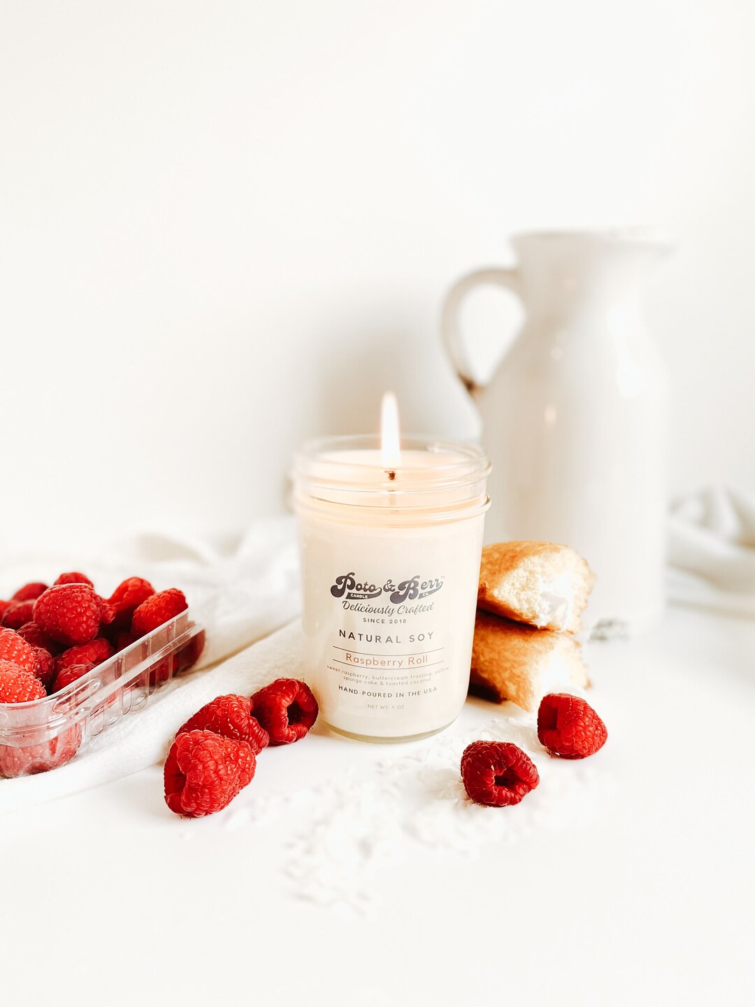 Raspberry Roll Candle Buttercream Candles Spring Candles Cake Candles ...