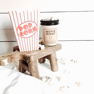 Popcorn Scented Candle Popcorn Gifts Movie Decor Soy Candles - Etsy