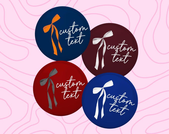 Custom 3" Bow Game Day Pins || Game Day Buttons, Football Game Pins ...