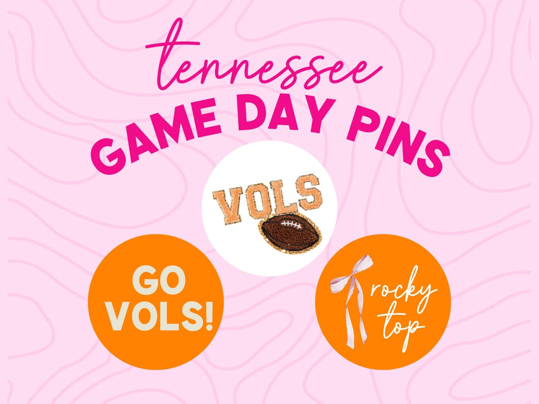 Custom 3 UT Game Day Pins Tennessee Volunteers, Game Day Buttons ...