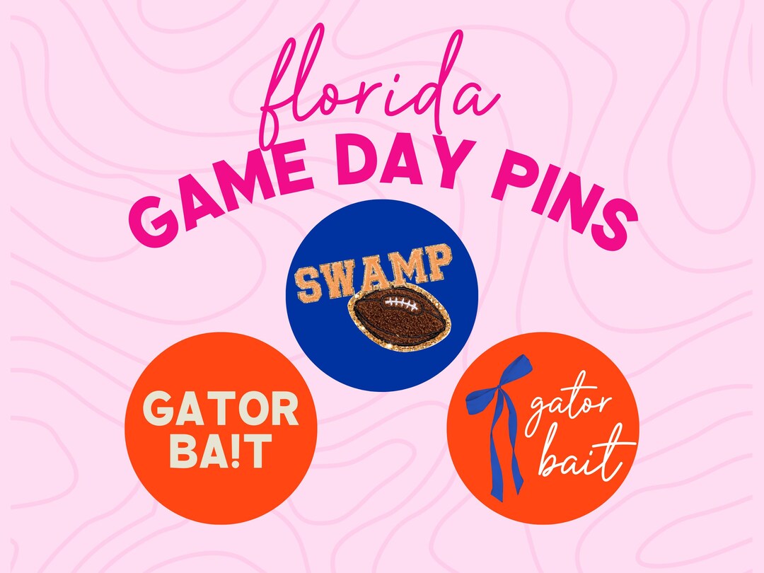 Custom 3 UF Game Day Pins Florida Gators, Game Day Buttons, Football ...