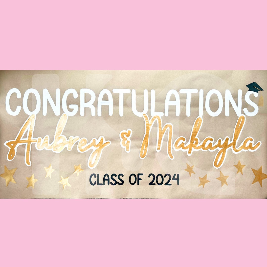 Custom Hand Painted Graduation Banner, Grad Party, Graduation, Class of ...
