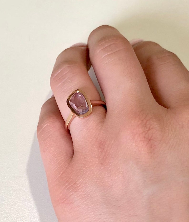 Natural No Heat Pink Sapphire Free Form 18K Rose Gold - Etsy