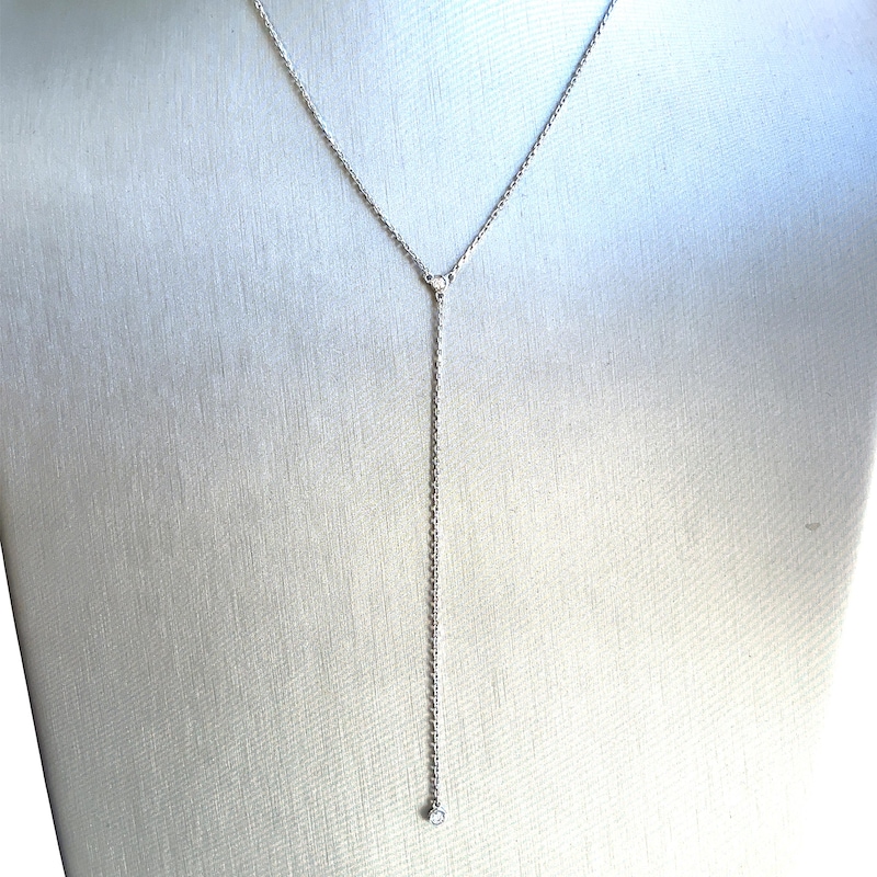 Diamond Lariat Necklace - Etsy