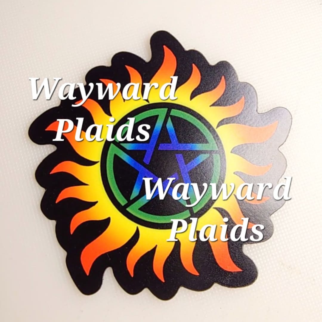 Supernatural Sigil Rainbow MAGNET, Red Flames. My Design. Three Inches ...