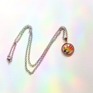 SUPERNATURAL Castiel Handprint, Rainbow Pride Necklace, 20mm Stone ...