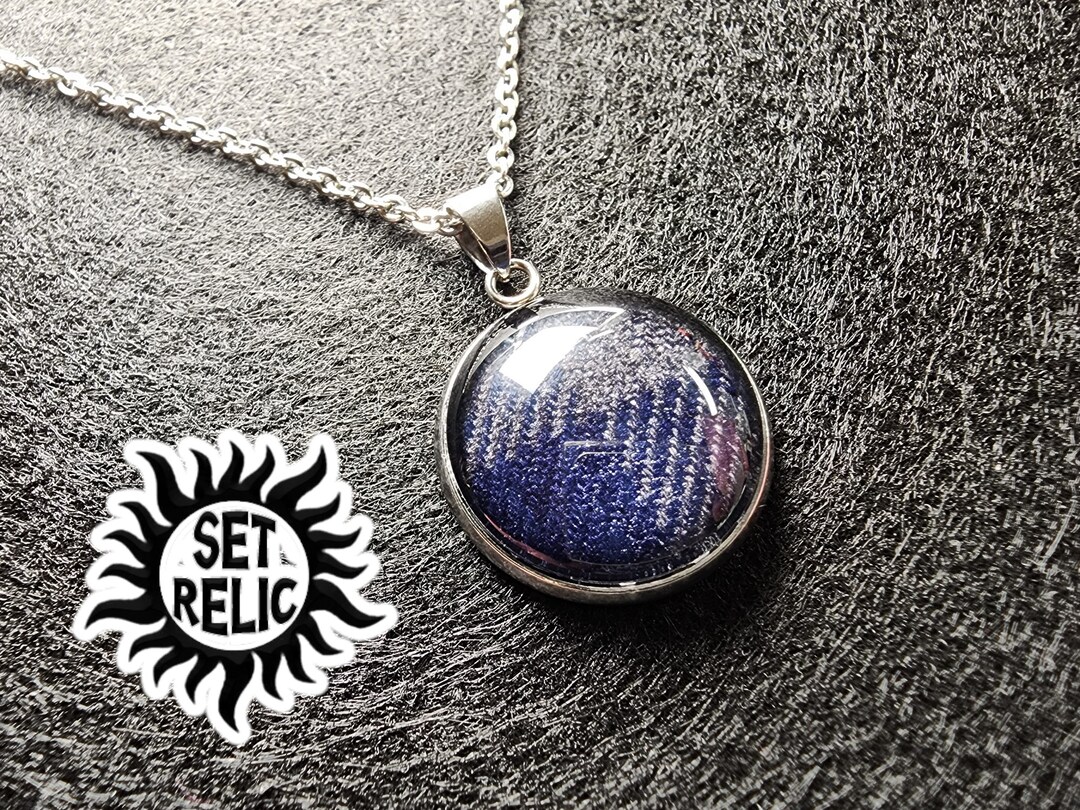 SUPERNATURAL SET RELIC Necklace. 20mm Stone, Blue Gray Corner. Made ...