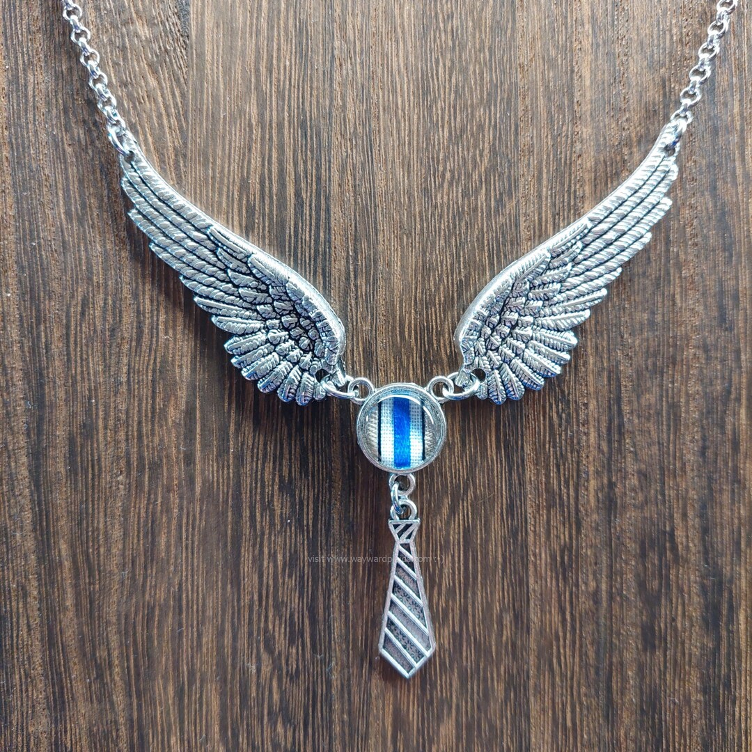 SUPERNATURAL CASTIEL Angel Wing and Tie Necklace, Silver Toned. - Etsy