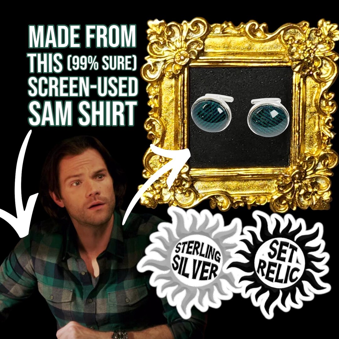 Supernatural SET RELIC Sterling Set Shirt Cuff Links Cufflinks. Made ...