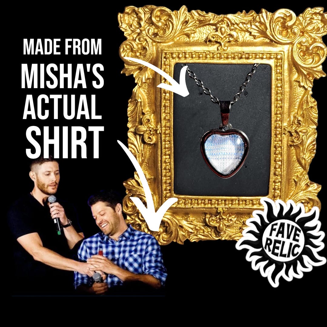 Misha Collins FAVE RELIC "black & Blue" Necklace Made From Supernatural ...