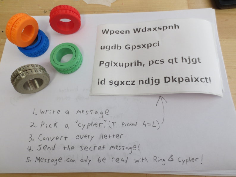 Classic Decoder Ring Caesar Cipher Secret Code Toy Novelty Educational ...