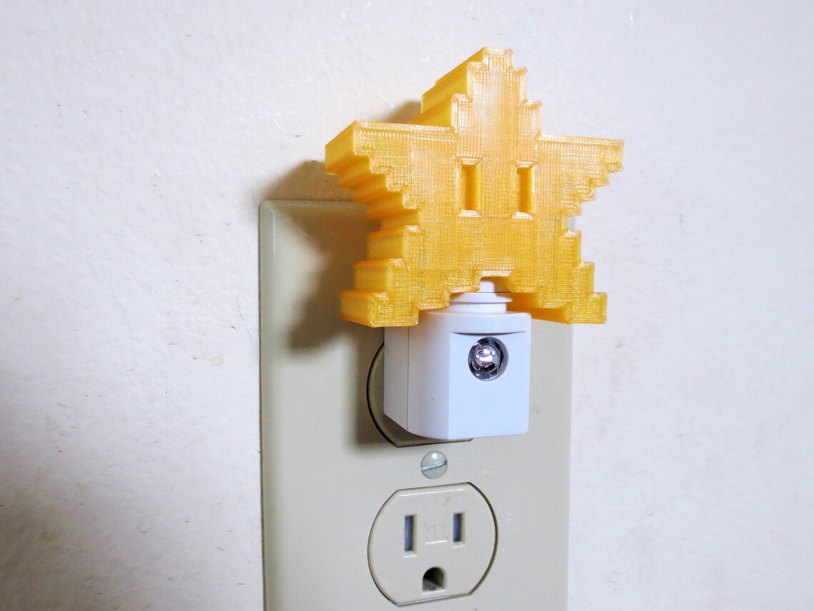 8-bit Mario Star Night Light Original Super Mario Themed | Etsy