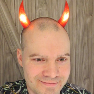 Light up Devil Horns Costume Headband, LED Power Cute Demon Horn - Etsy