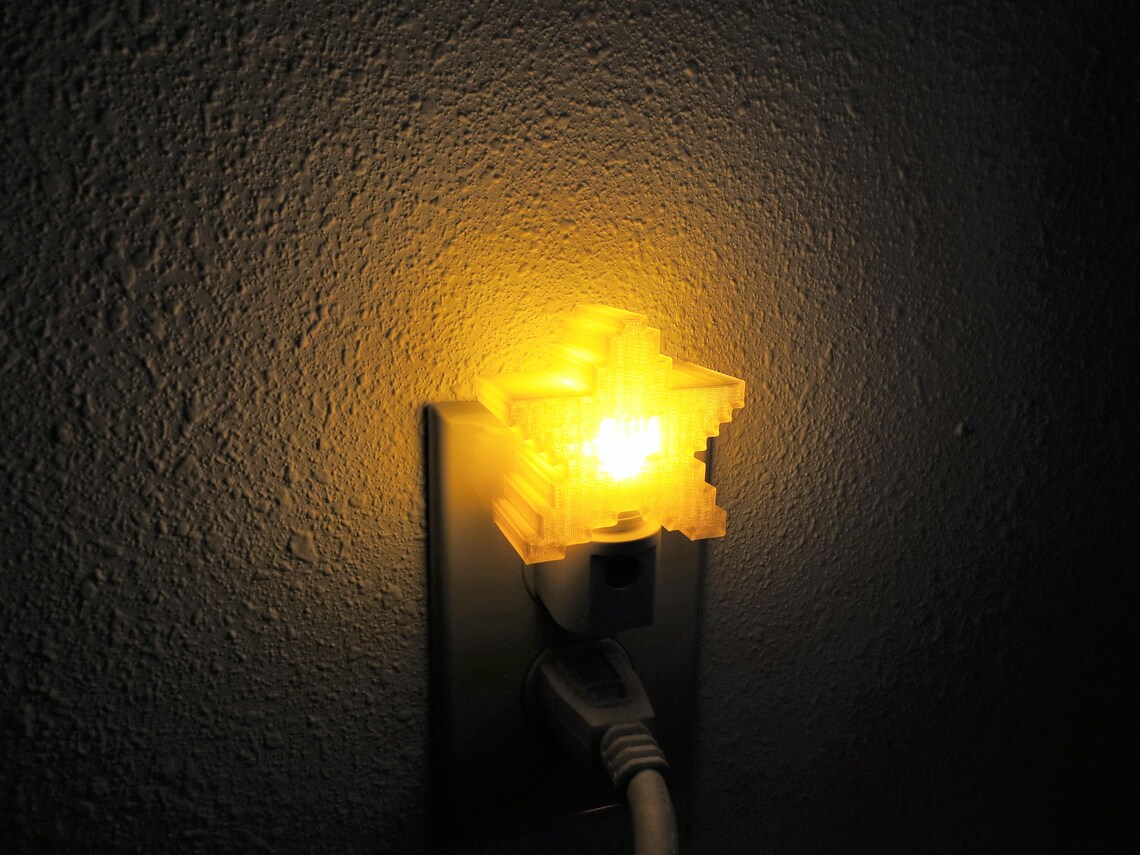 8-bit Mario Star Night Light Original Super Mario Themed | Etsy