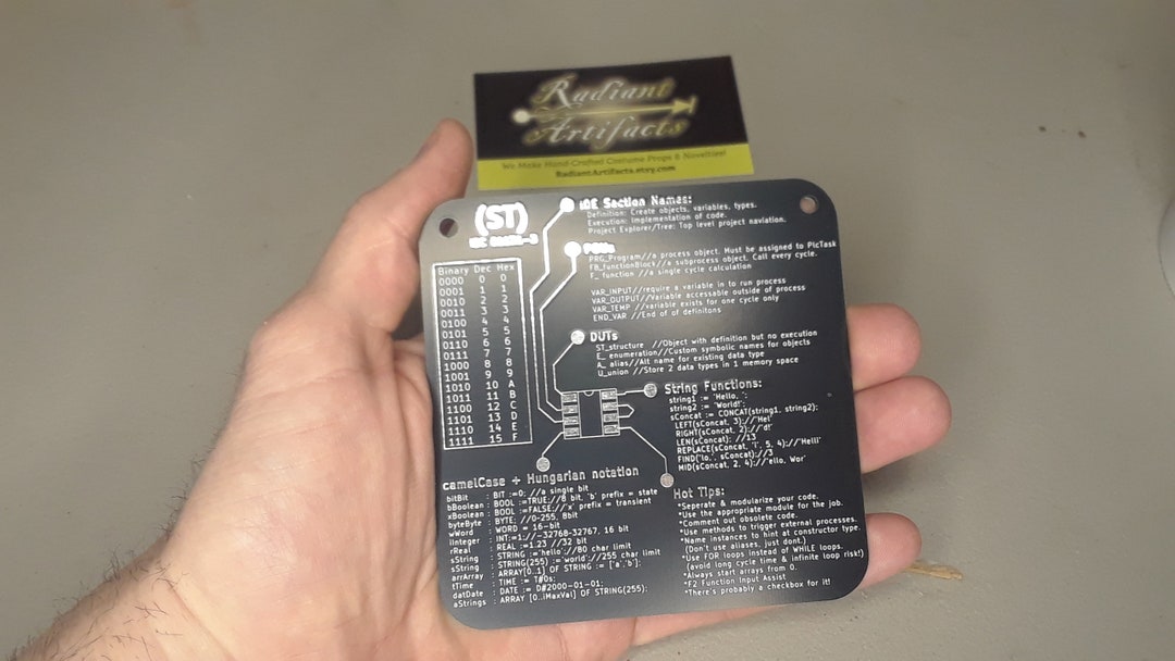 Structured Text Cheat Sheet Coaster Signs, ST PCB Circuit Board for PLC ...