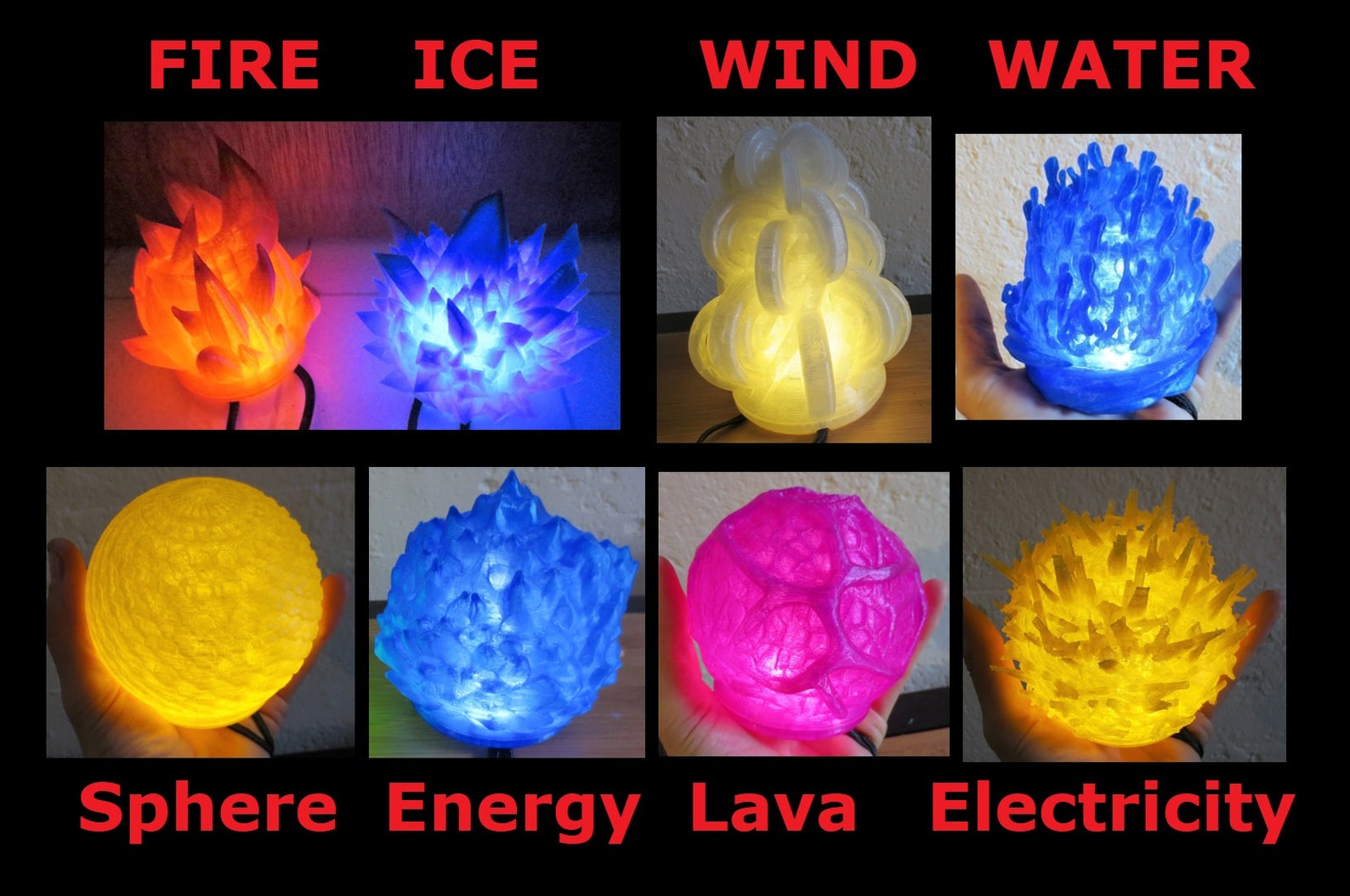 LED Cosplay Staff: Fire Ice Wind Water Electricity - Etsy