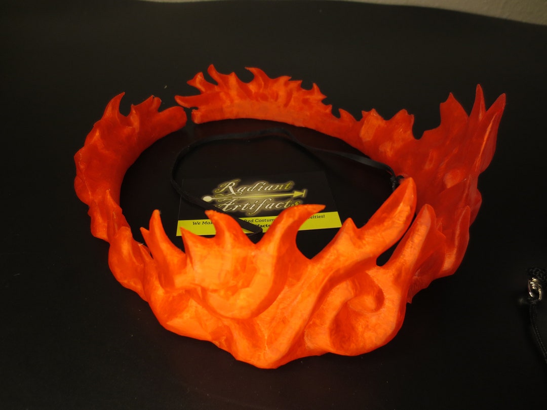 Flaming Crown, Costume Wearable Crown of Fire Prop, Flame, LARP ...