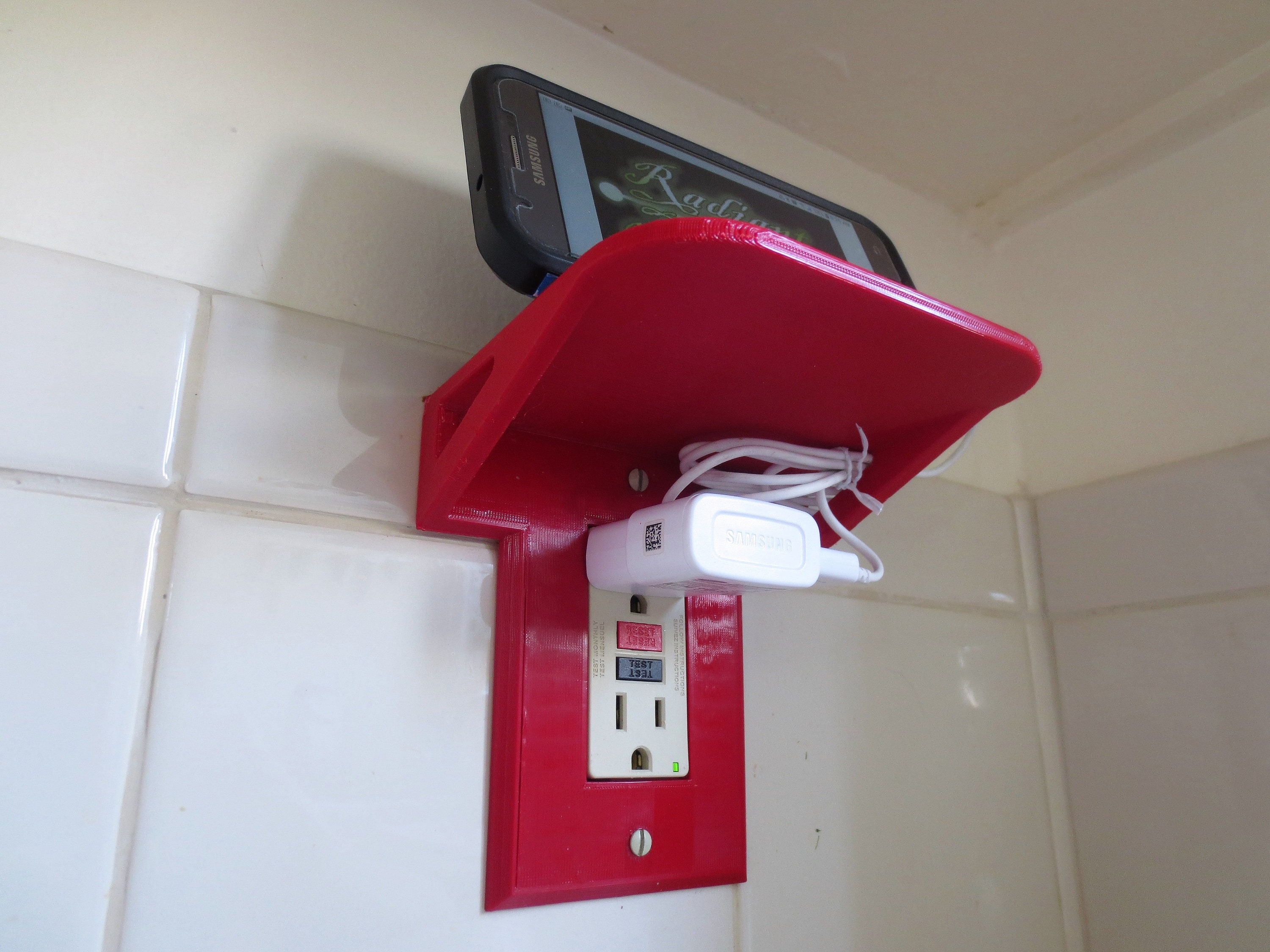 Custom Wall Outlet Shelf Stand Use as a Phone Mount Dock | Etsy