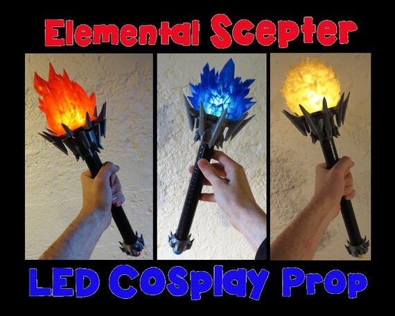 LED Cosplay Staff: Fire Ice Wind Water Electricity | Etsy