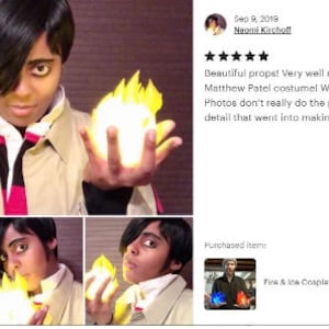 Floating Fireball Prop, Wearable Costume Flame, LARP Fire Elemental ...